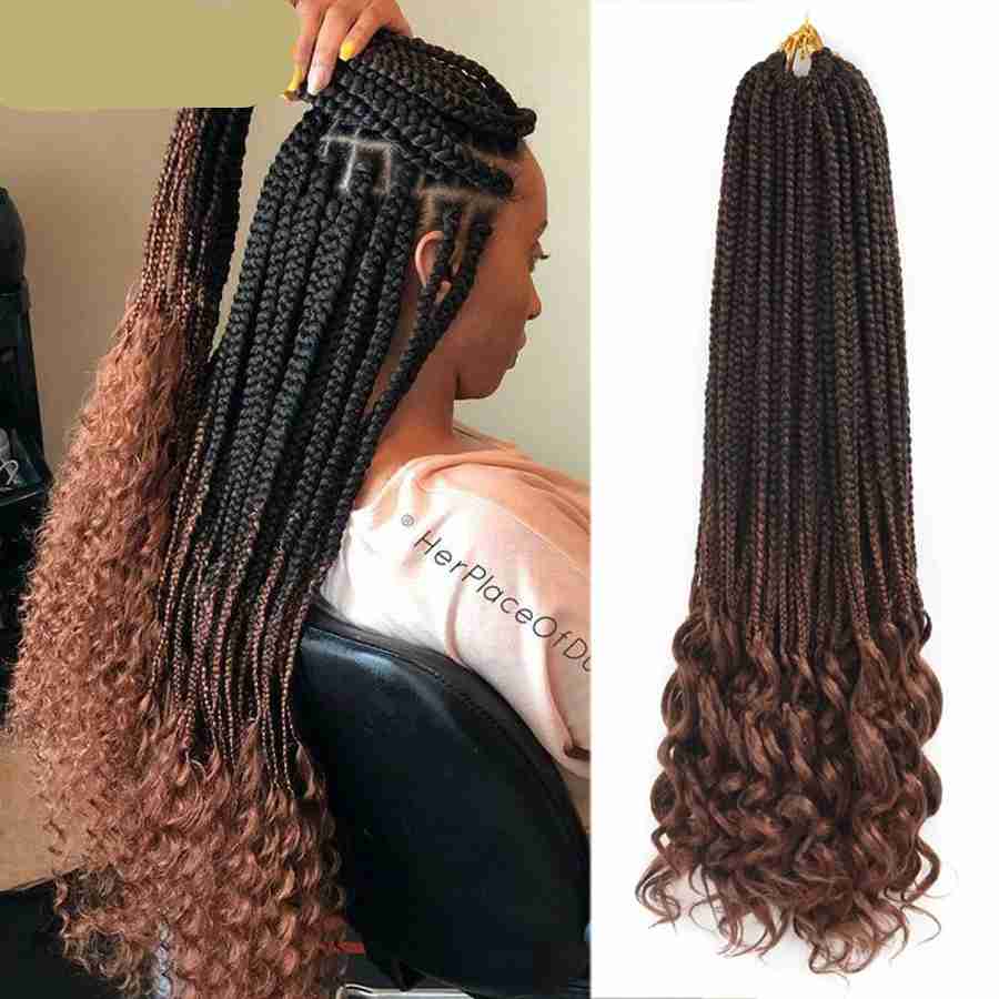 bigstar 14 18 24Inch Box Braids Curly Crochet Braid 22 Strands Synthet ...